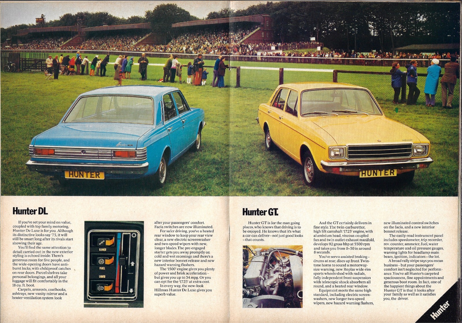 Chrysler Hillman Sunbeam Humber 1974-75 UK Brochure Imp Avenger Hunter ...