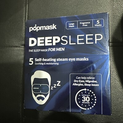 Popmask Deep Sleep The Mask For Men 5 Self-Warming sleep masks!! | eBay