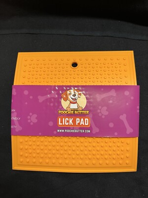 Lick Mat Pad for Dogs Poochie Butter Brand Orange NEW 7.5" square | eBay