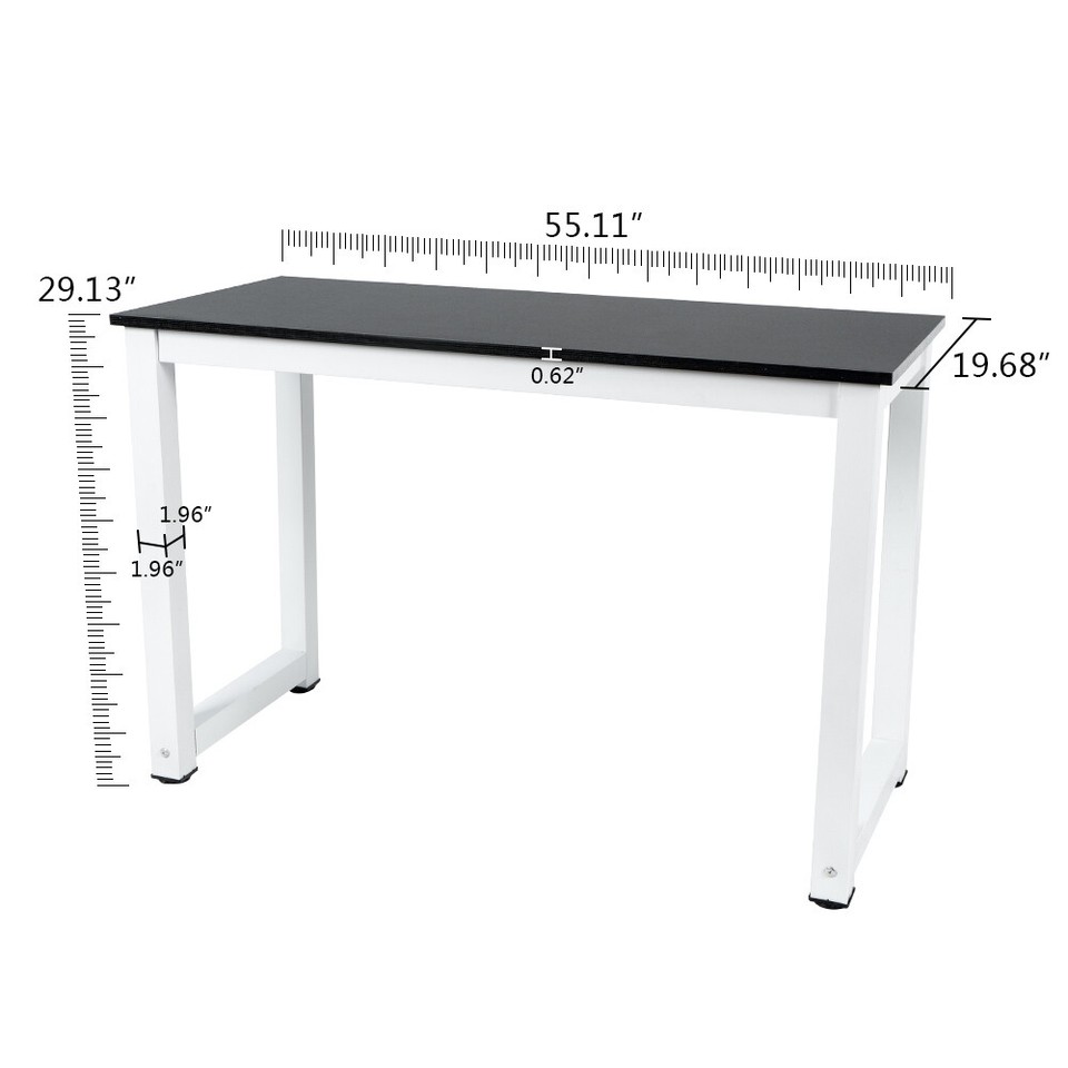55.11"Wood Computer Table Home Study Desk Office Furniture PC Laptop ...