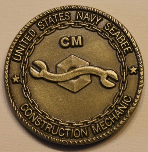 US Navy Seabee CB Construction Mechanic CM Rate Navy Challenge Coin | eBay