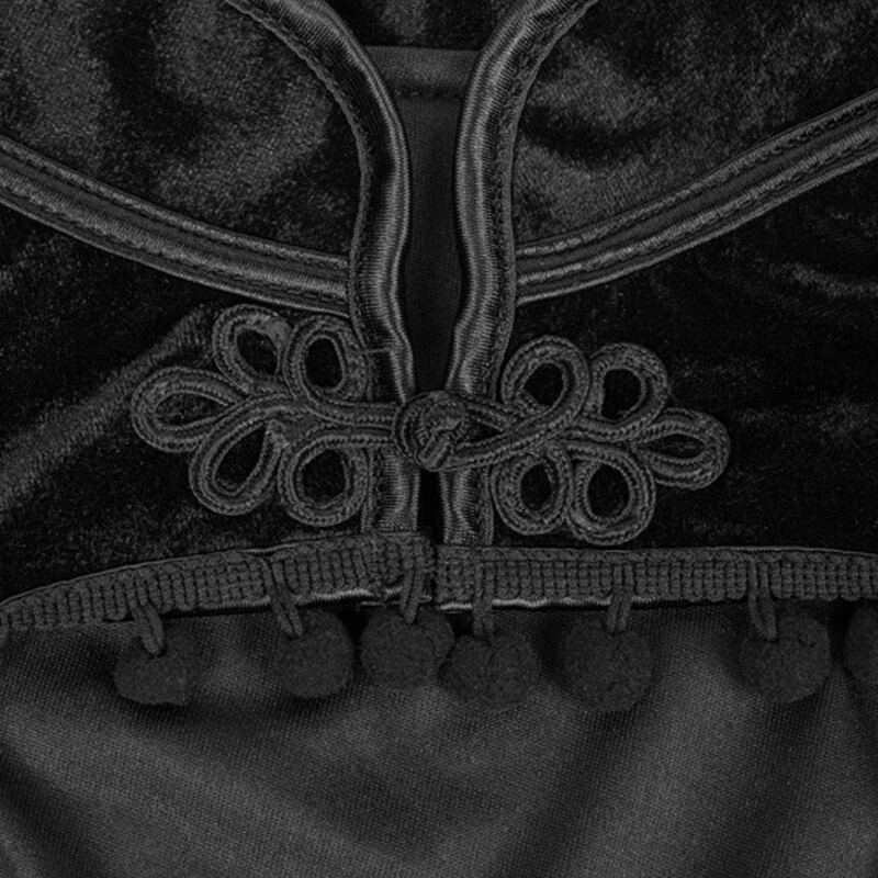 Women Velvet Steampunk Crop Jacket Stand Gothic Bolero Victorian ...