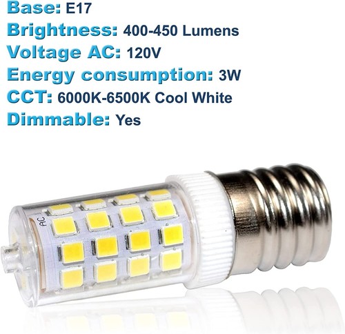 HQRP 110V 3W 43 LEDs 400-450 Lumen E17 LED Bulb for LG 6912W1Z004B ...