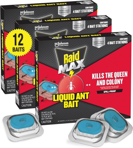 Raid Max Liquid Ant Bait; Kills Ants Where They Breed, for Indoor ...