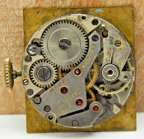 Vintage MEPA 17 jewel men's art deco wrist watch movement with dial and ...