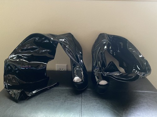 Pleaser Delight-3011 Black Thigh High Platform Heels Boots Dancer ...