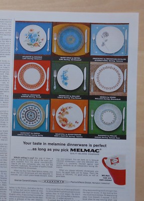 1966 magazine ad for Melmac Melamine dinnerware - 9 patterns, perfect ...