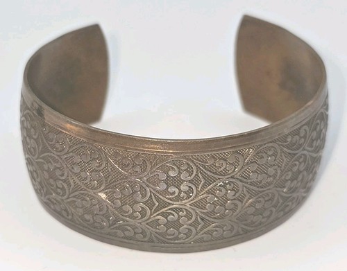 Vintage Copper Cuff Bracelet Scrollwork Vine Design 2.25" | eBay