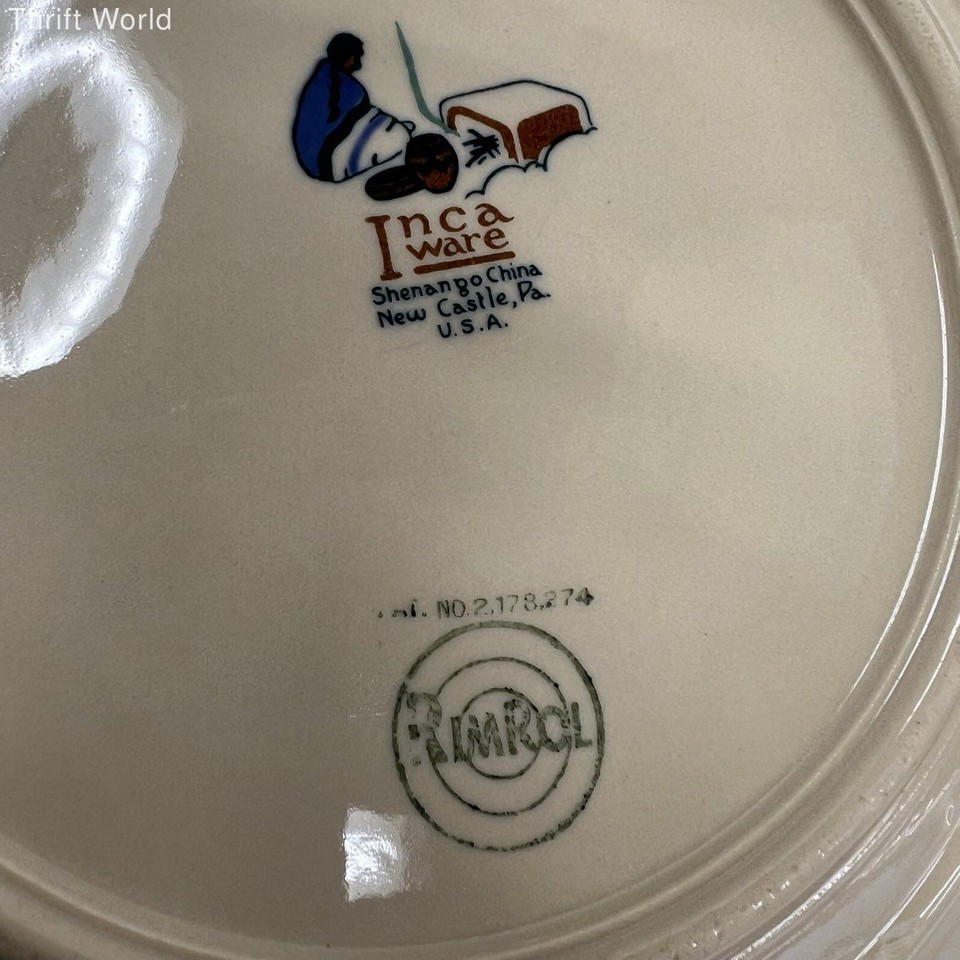 Shenango Inca Ware Cowboy X-L Ranch Logo Plates 9" Lot of 5 Restaurant ...