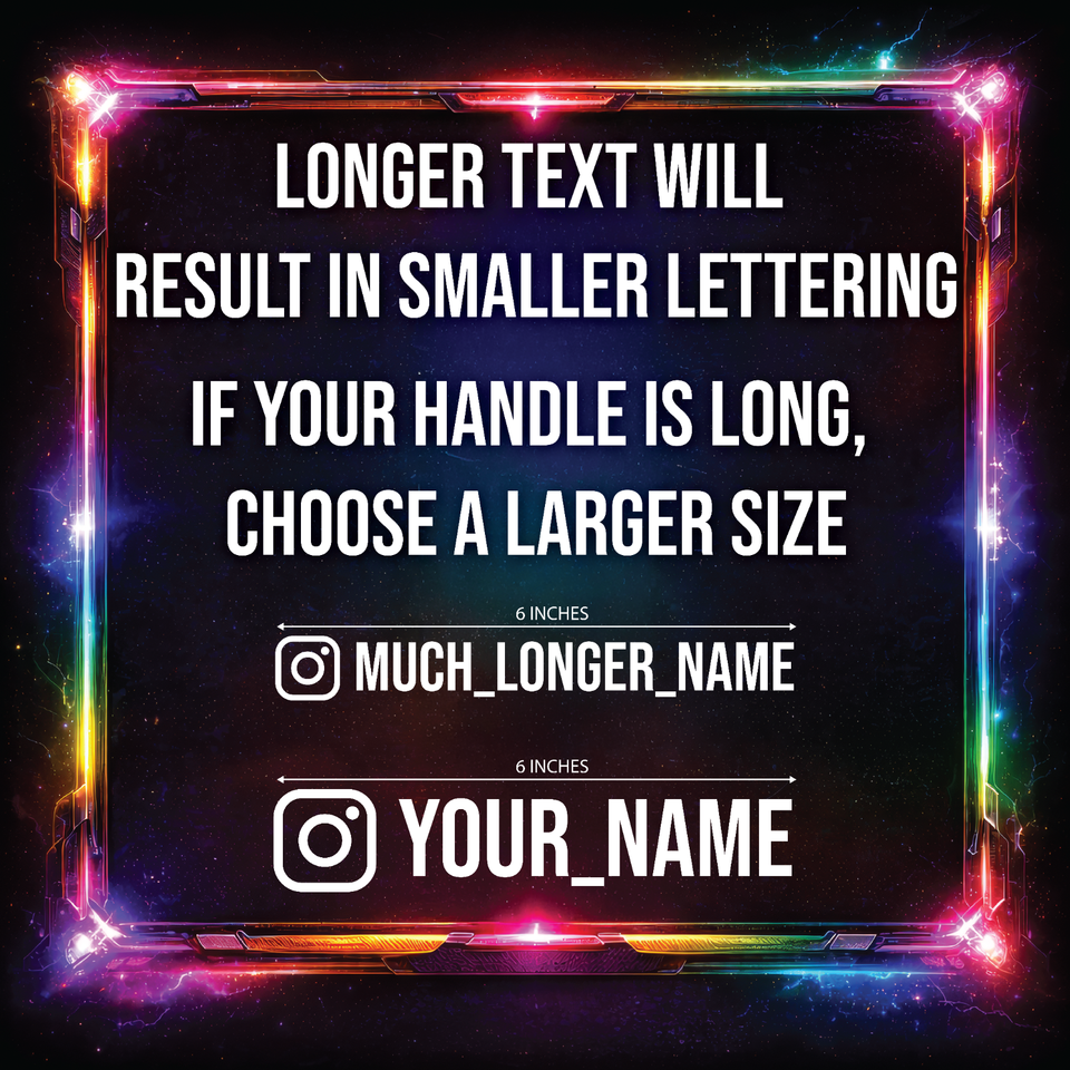 Set of 2 Personalized Instagram Handle Decals for Cars, Trucks Custom ...