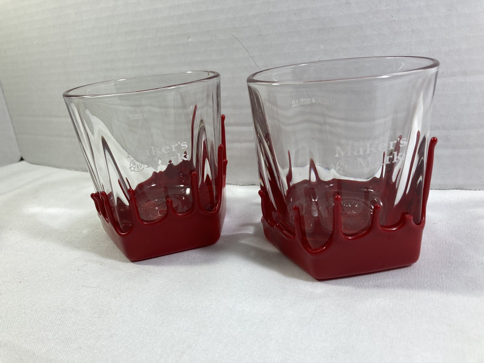 Set of 2 Makers Mark Bourbon Whiskey Dipped Wax Highball Glasses ...