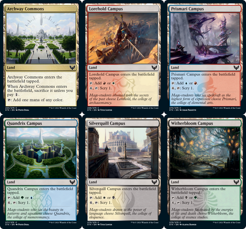 Strixhaven EDH Dual LAND Set of 6 ~mtg Witherbloom Campus Quandrix ...