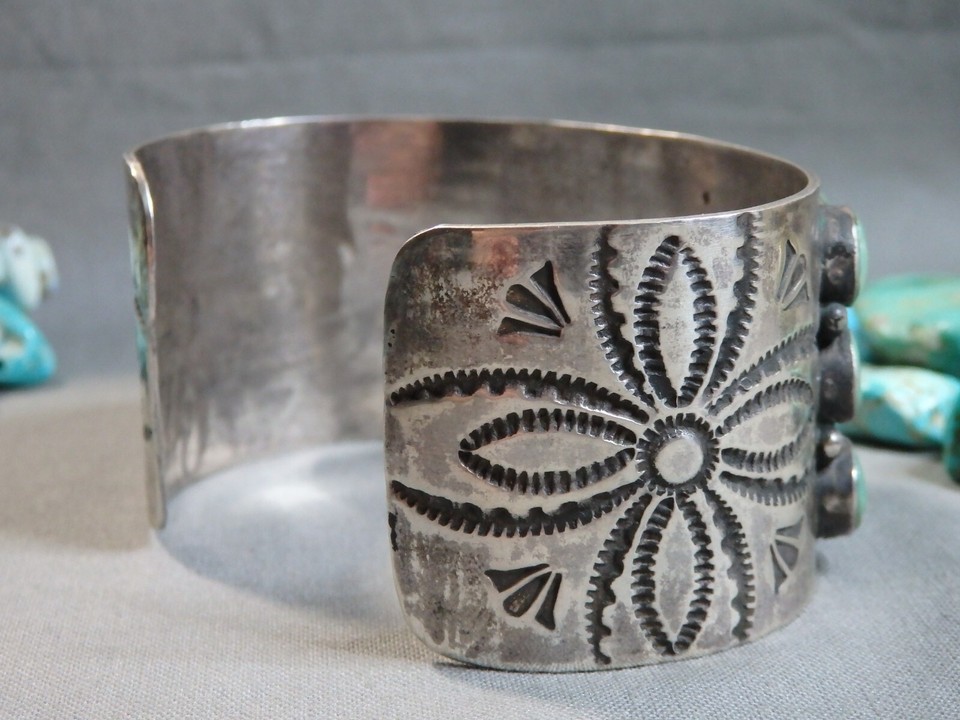 75g NAVAJO Marco Begay CERRILLOS TURQUOISE Sterling Silver MANY MOONS ...