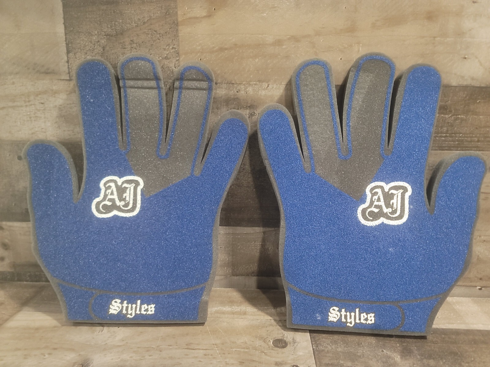 WWF WWE Wrestling AJ Styles Foam Hands Phenomenal 1 NWA TNA Impact WCW ...