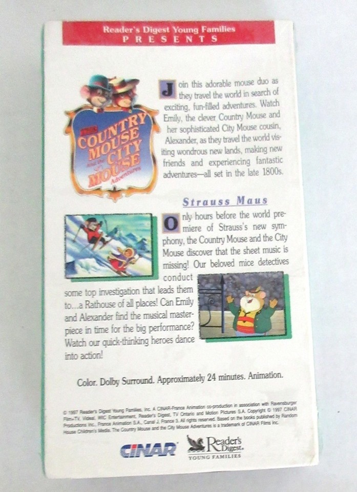 COUNTRY MOUSE And The CITY MOUSE Strauss Maus Adventures VHS Tape ...