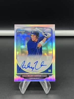 RILEY UNROE RAYS RC Refractor AUTO 2013 BOWMAN CHROME #BCA-RU PWE SHIP ...
