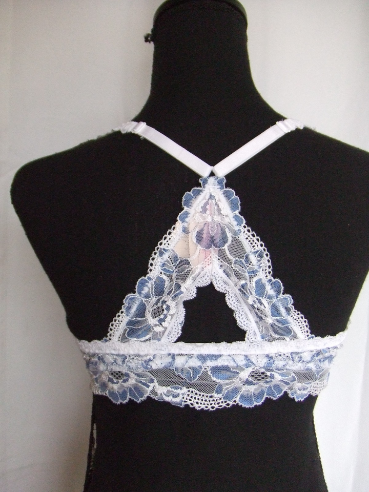 Victoria's Secret Bralette Floral Sheer Lace Front-Close Wireless Size ...