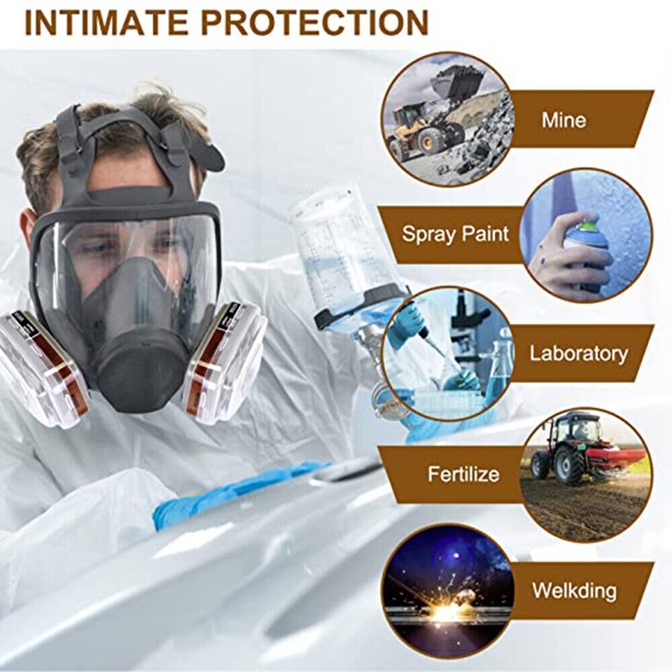 Face Cover Respirator Mask Facepiece for Welding Painting Sanding ...