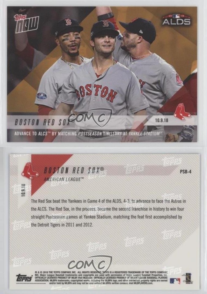 2018 Topps Now Post Season Bonus Boston Red Sox Team #PSB-4 0wq | eBay