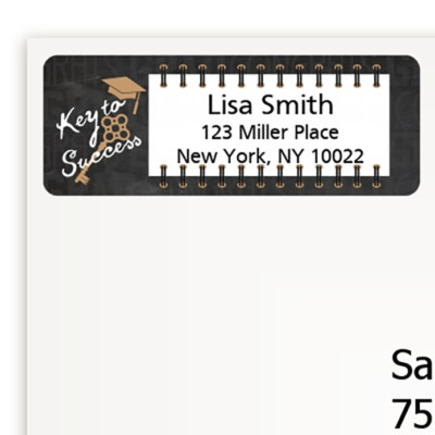 Keys To Success 2022 Graduation Personalized Return Address Stickers 27 ...