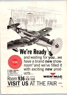 1964 Wen Mac Vintage Toy Ad Model Airplanes Motorized Fly Flying ...