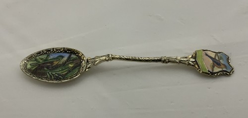 Vintage Silverplated Enamel “Bird” Souvenir Spoon | eBay