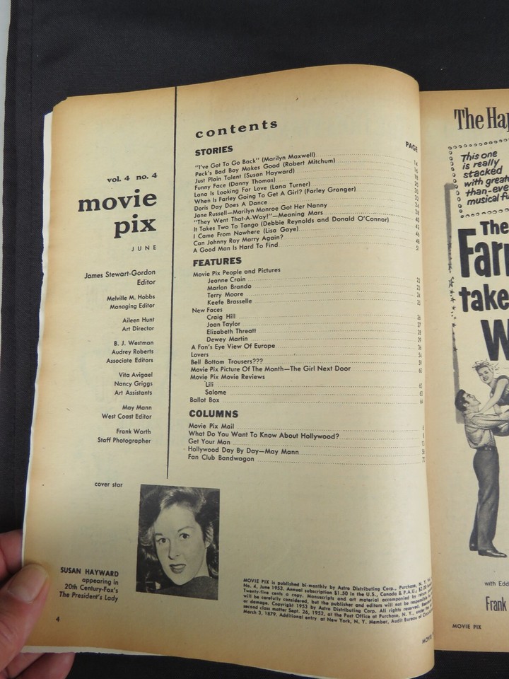 Movie Pix Magazine June 1953 Susan Hayward Cover ,Jane Mansfield, VG | eBay