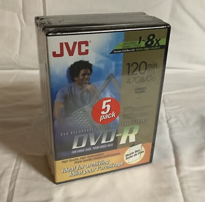 5 Pack JVC DVD-R New and Sealed | eBay