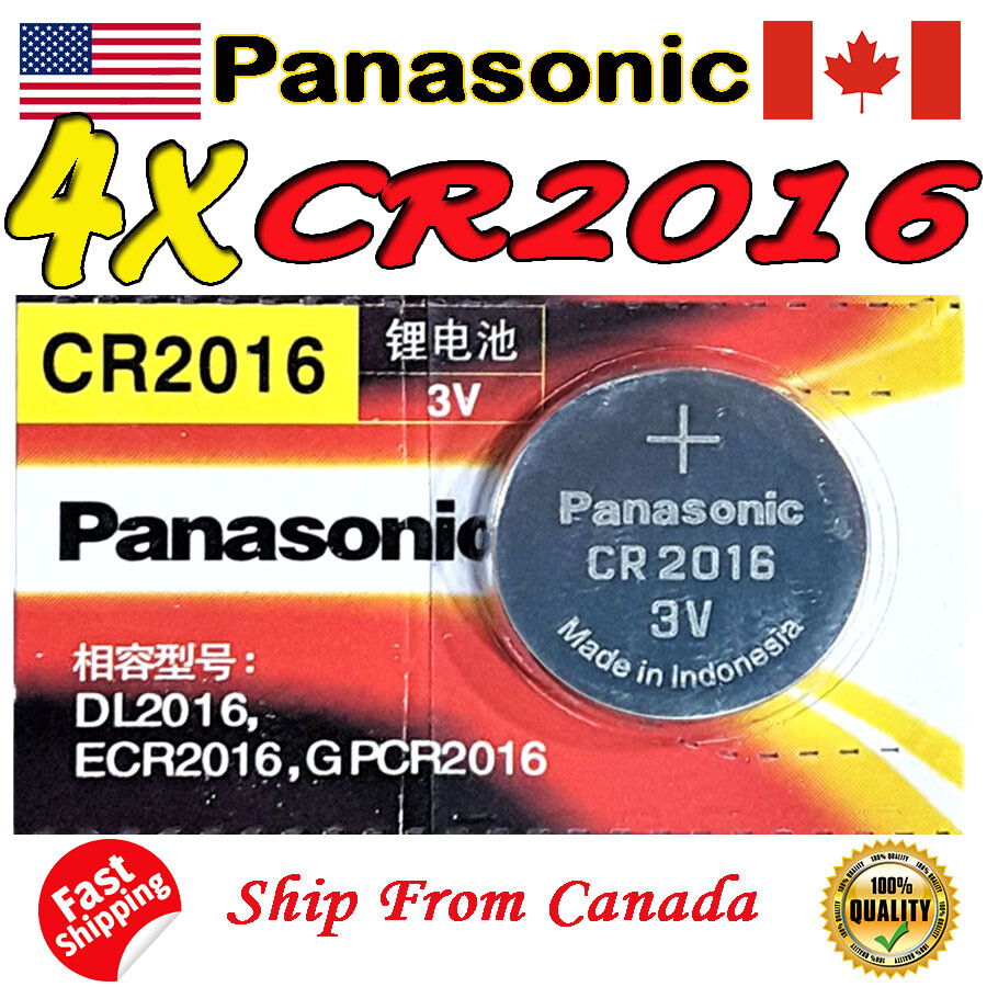 4 pcs Panasonic CR2016, BR2016, DL2016, 3V, cell Lithium Battery. EXP ...