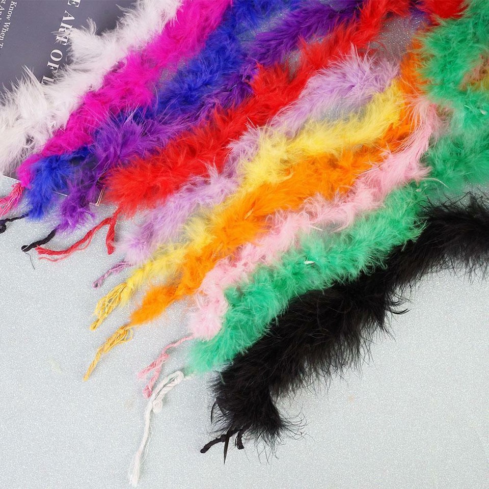 Turkey Feather Strip Fluffy Boa 2 Meter Women Party Wedding Craft Decor ...