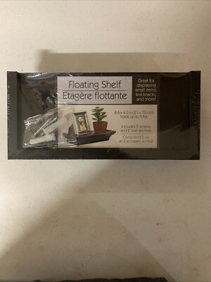 Small Black Floating PVC Shelf 8.625 x 4 x 1.5" D Holds up to 5 lbs | eBay