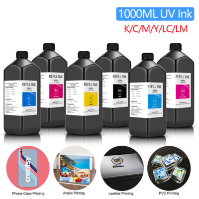 6x1000ml LED UV Ink For Epson L800 L805 R290 1390 1500W R1900/2000/3000 ...