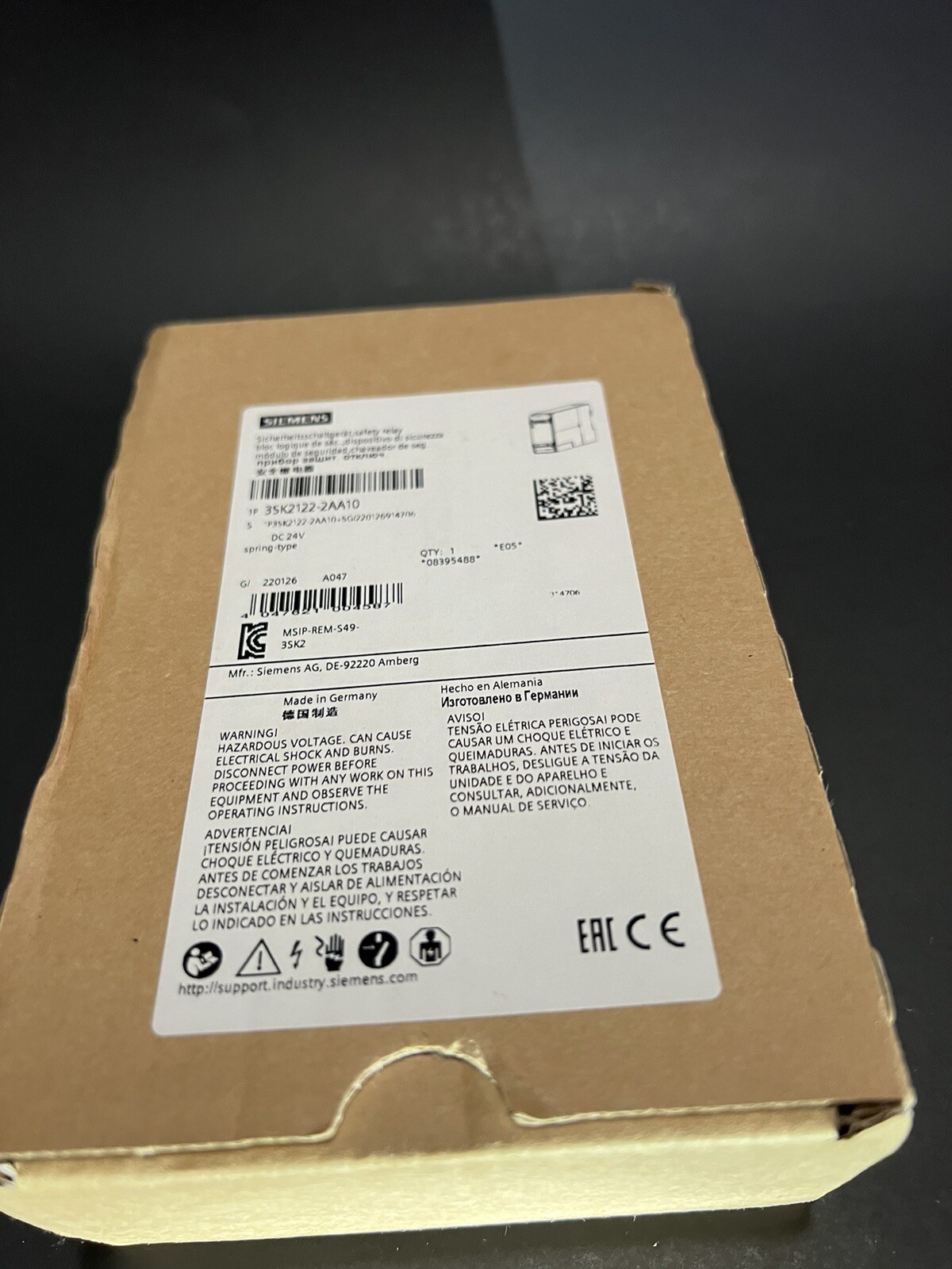 Siemens 3SK2122-2AA10 Safety Relay Sirius E05 V1.00 New In Open Box DC ...