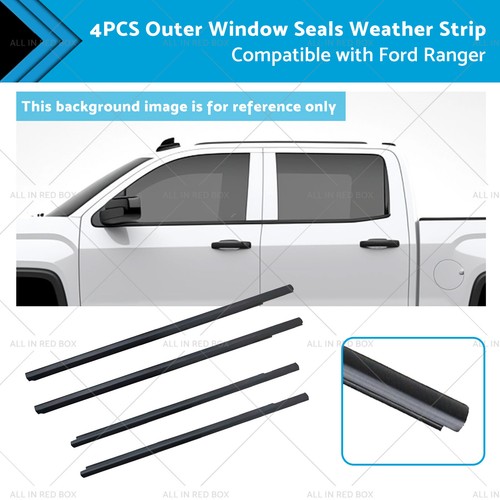 4x Outer Door Window Rubber Seals Suitable for Ford Ranger 12-21 PX XLT ...