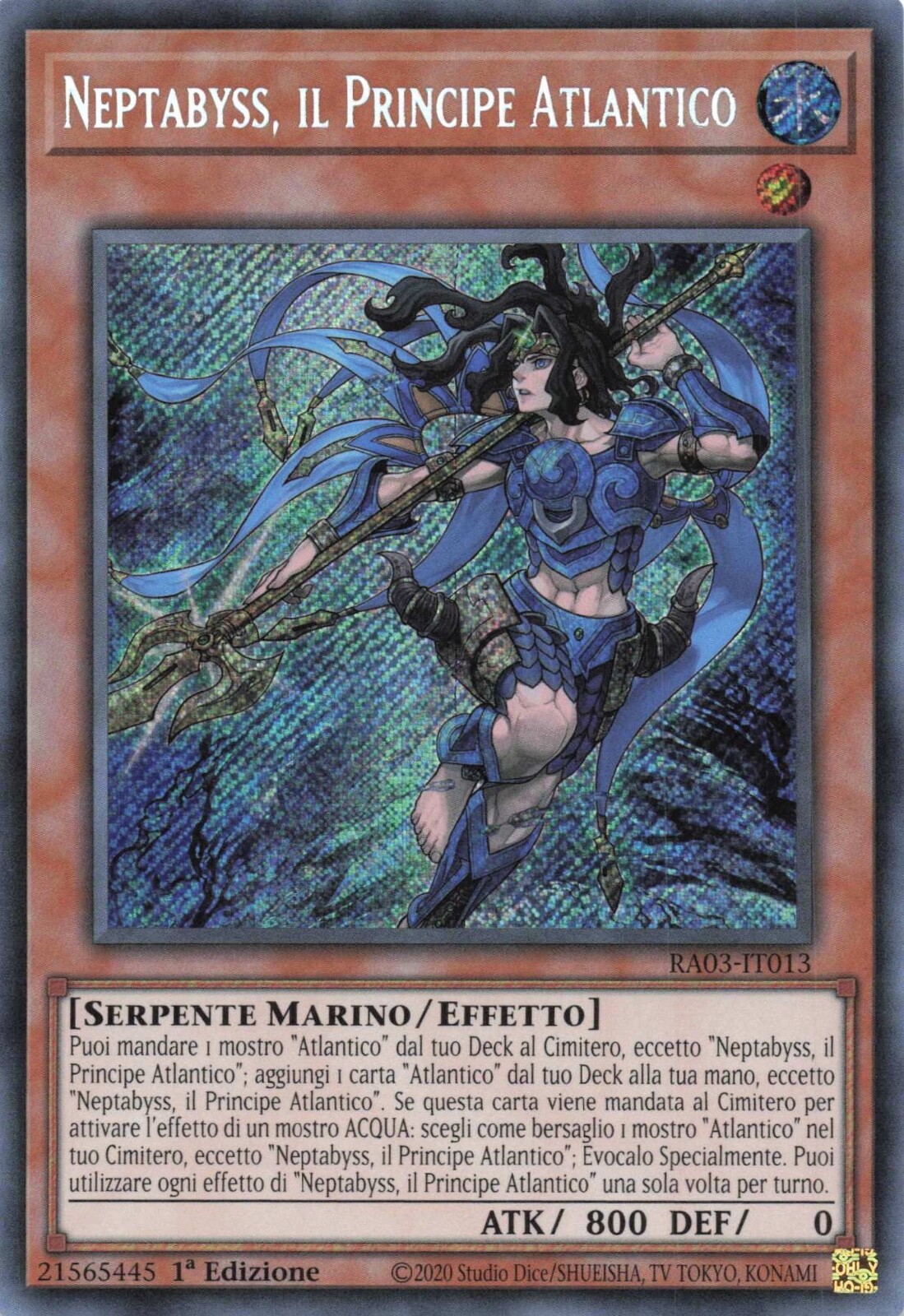 Yu Gi Oh Rare Secret Ita 1Ed Ra03-It013 Neptabyss The Atlantic Prince ...