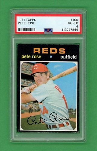 1971 Topps #100 Pete Rose **** PSA VG-EX 4 *** Cincinnati Reds old ...