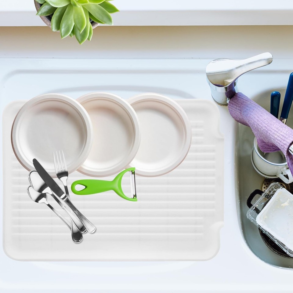 Dish Drain Board & Drying Rack Tray for Kitchen - Ideal Rigid ...