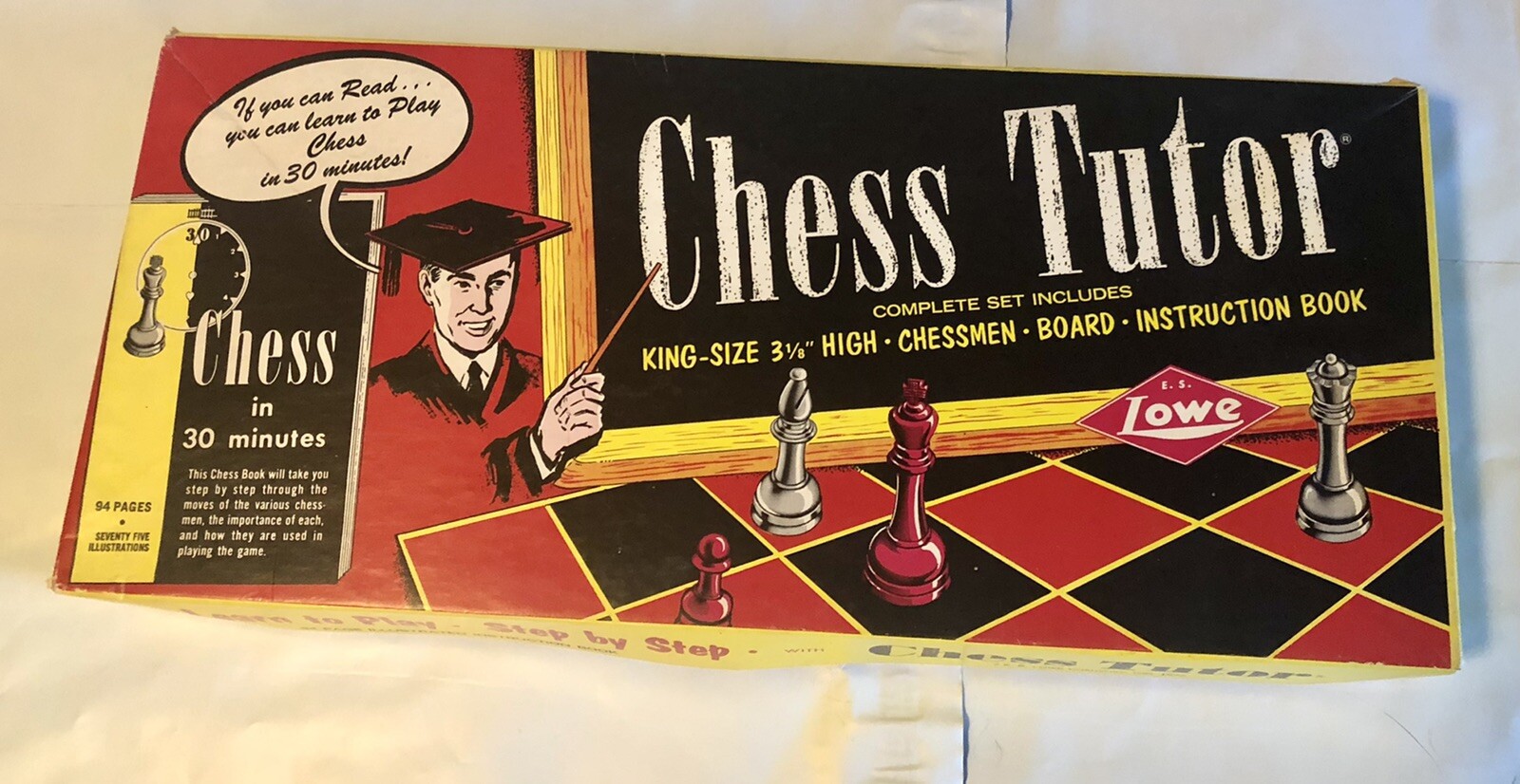 Vintage 1972 Lowe Chess Tutor Set King Size- Chess Complete-Missing 5 ...