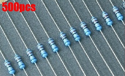 500Pcs 0.25W 100000R 1% 1/4W Watt 10K Ohm 10Kohm Metal Film Resistor ...