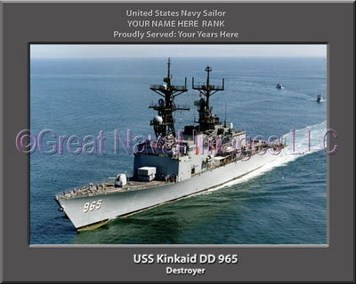 USS Kinkaid DD 965 Personalized Canvas Ship Photo Print Navy Veteran ...