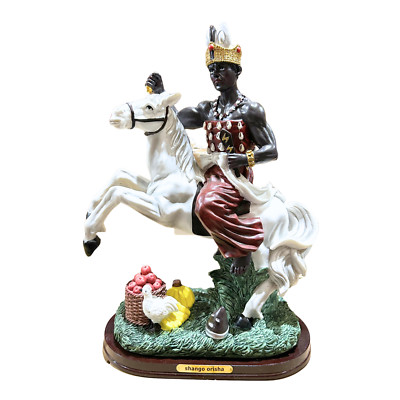 Shango Orisha Figurine White Horse Chango Statue African God of Thunder ...