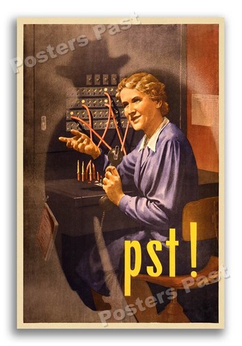 “Pst!” 1944 Vintage Style WW2 War Security Poster - 16x24 | eBay