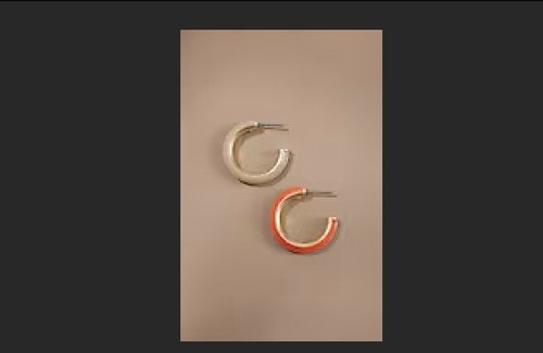 J Jill Sea Hoops Orange & Cream JJill | eBay