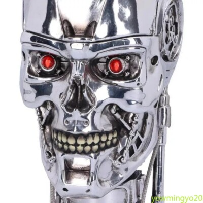 Terminator Arnold T2 T800 1:1 Endoskeleton Skull Bust Statue Resin LED ...