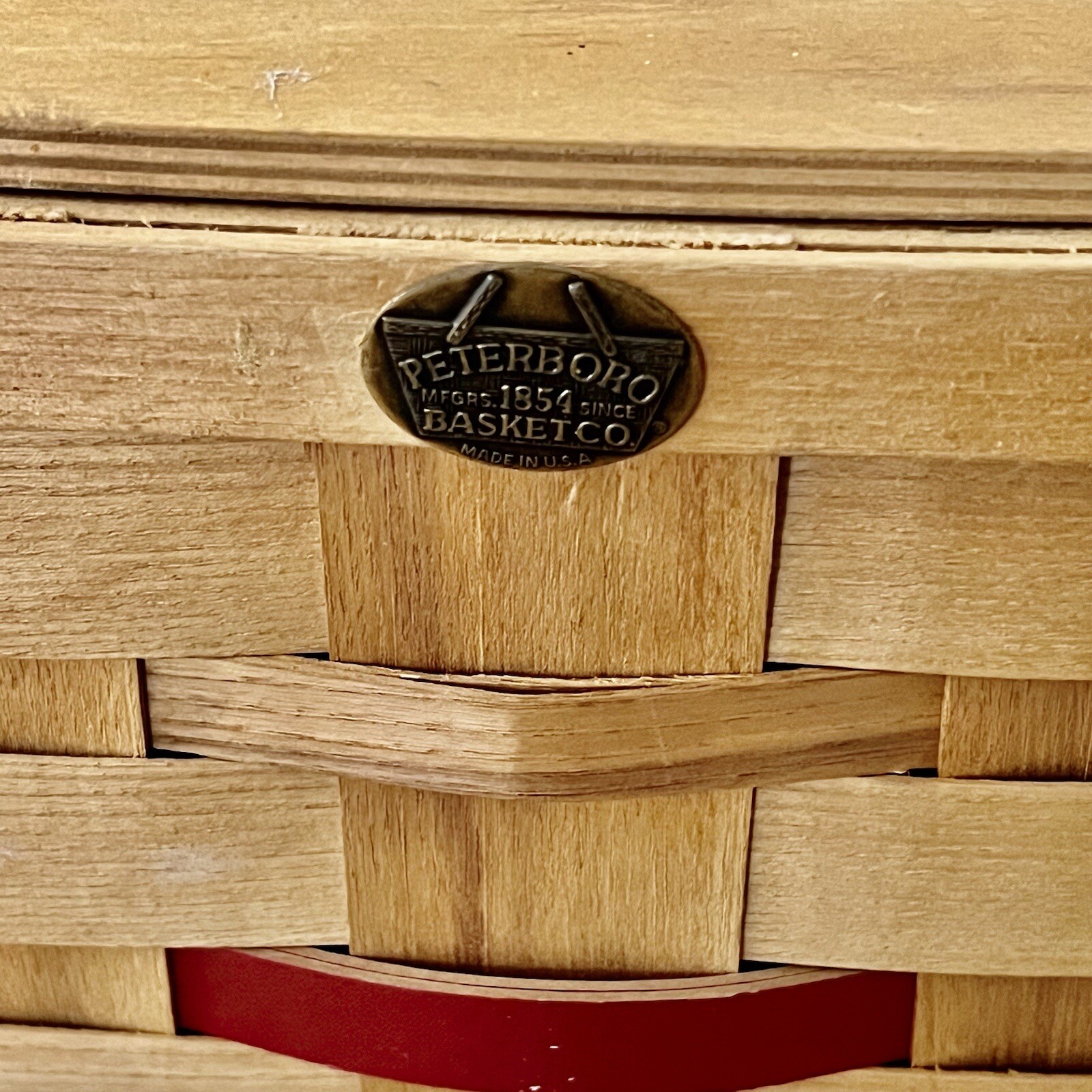 Vintage Peterboro Basket Co Picnic Basket With Lid & Handles 17" x 11 ...