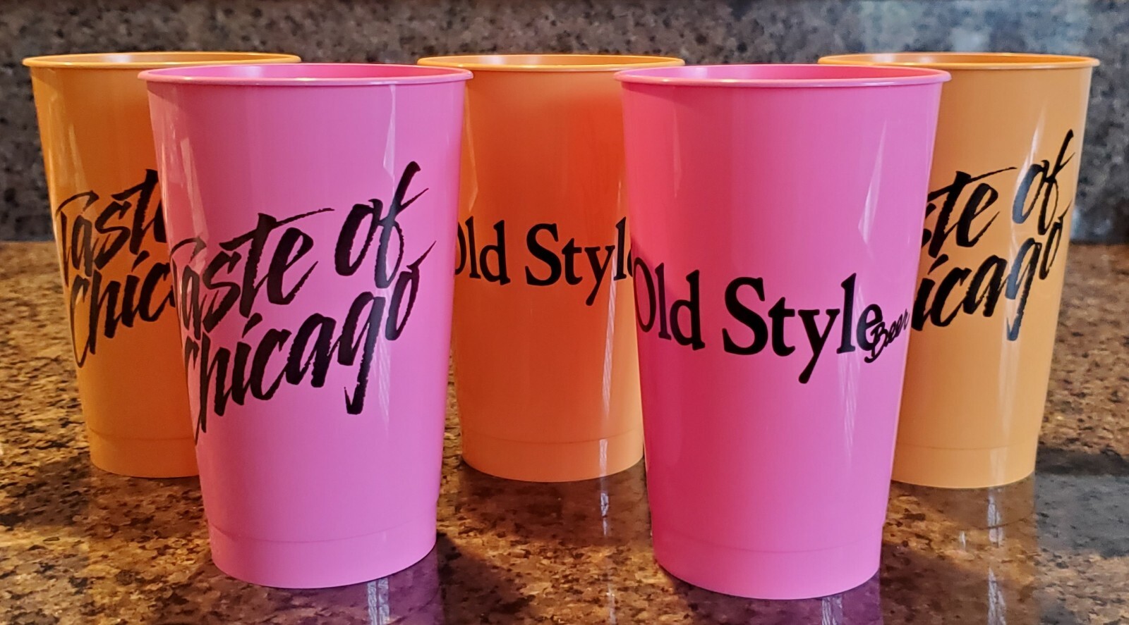 Vintage TASTE OF CHICAGO / OLD STYLE Plastic Cups 5 In 10 Oz Set Of 5 ...