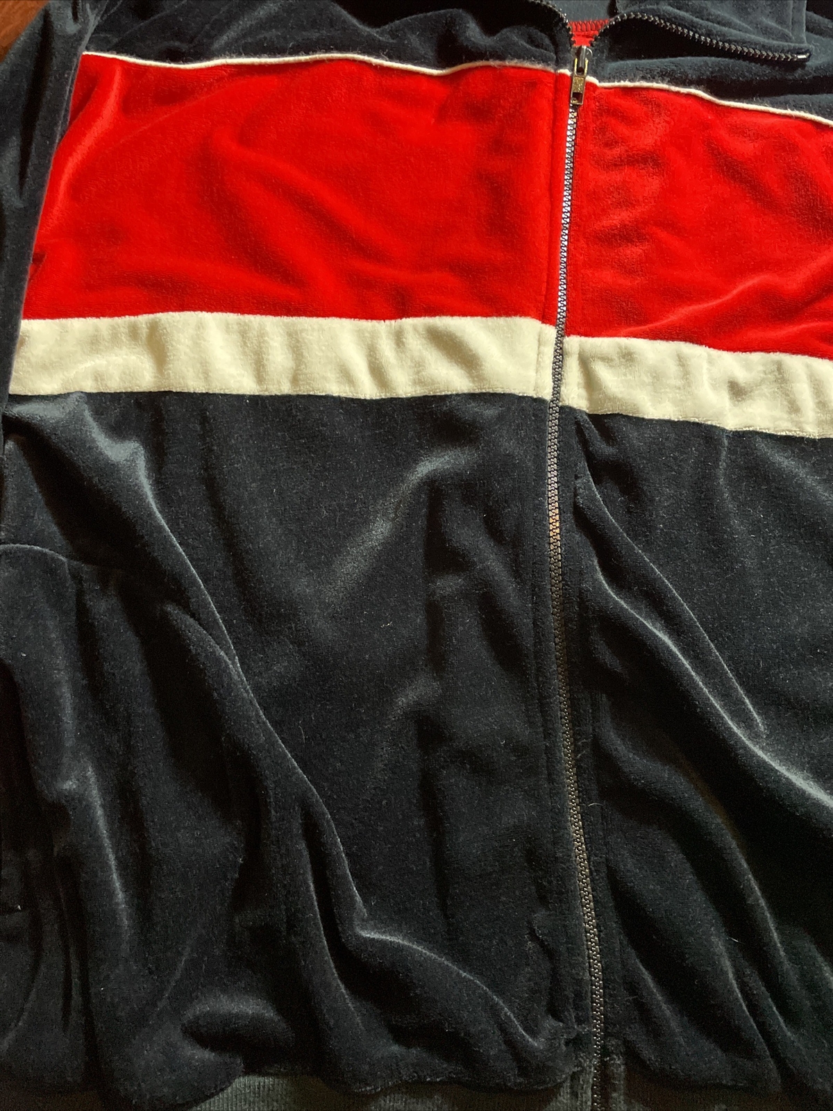 Vintage The Fox Collection Velour Track Jacket Strip… - Gem