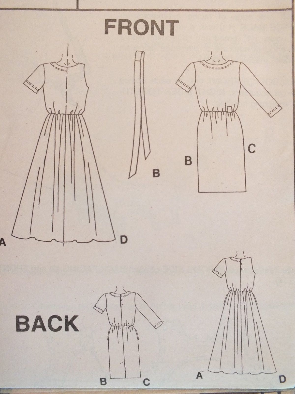 OOP McCALLS 8720 Misses/MP 2-Hour Dress in 4 Looks & Tie Belt PATTERN 6 ...