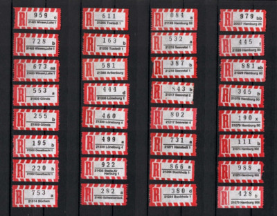 BRD - 32 Stück R Zettel, 5 stellig PLZ 20537 - 21514 (EZ-155) | eBay