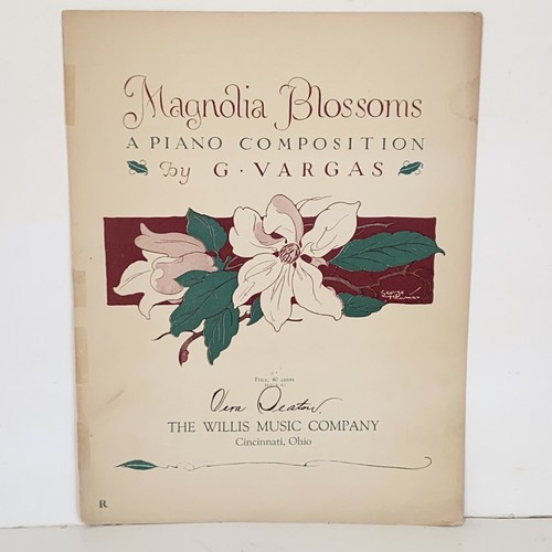 Vintage 1925 Magnolia Blossoms Piano Sheet Music by G Vargas | eBay